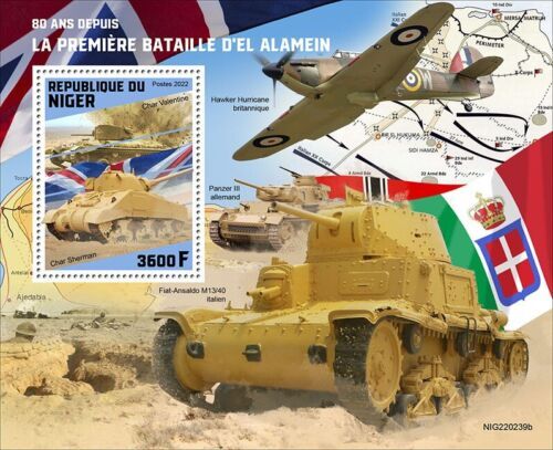 Niger 2022 MNH Military Stamps WWII WW2 1st Battle of El Alamein Tanks ...