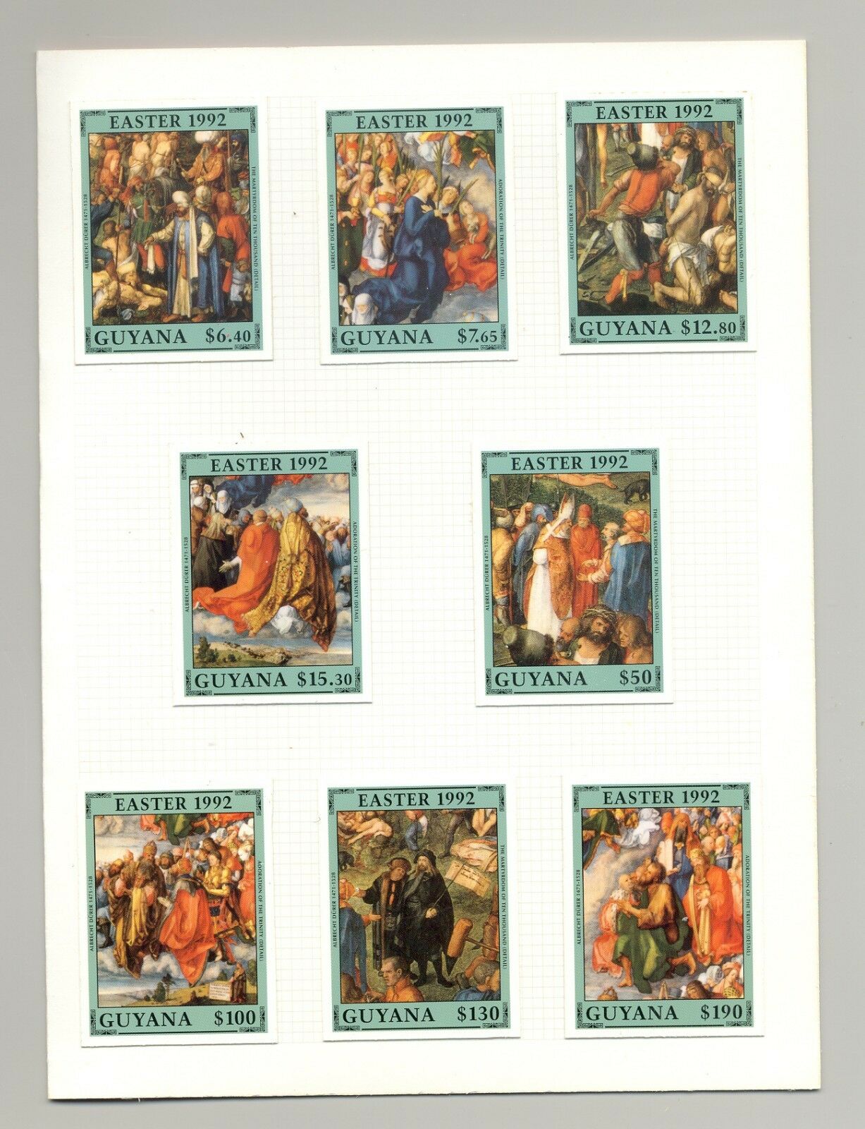 Guyana #2558-2567 Easter, Art, Durer 8v & 2v S/S Imperf Chromalin ...