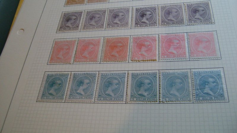 Cuba-(1888)-Lot of 29-Stamps on Album Page-Mh -Scott Catal. Value $ 100 ...