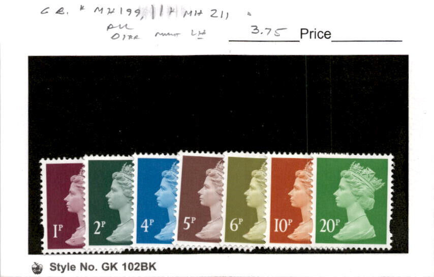 Great Britain, Postage Stamp, #MH199..MH211 Mint LH, 1990 Machins Queen ...
