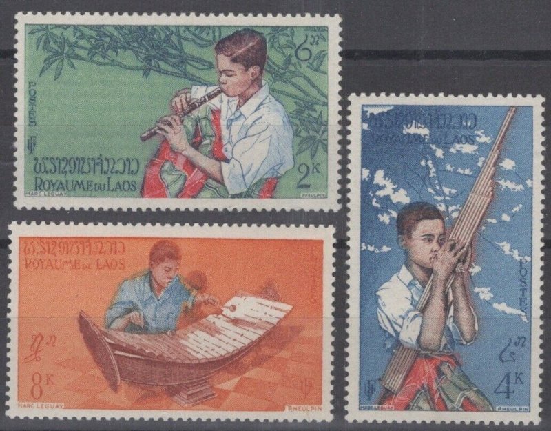 ZAYIX Laos 34-36 MNH Musical Instruments Ranat Khene Player Music ...