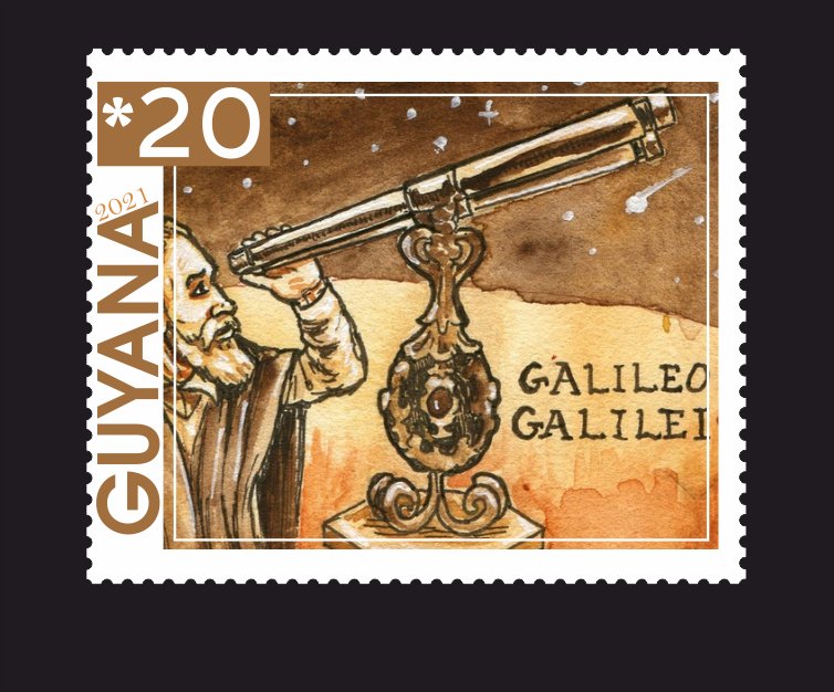 Stamps.Space.Astronomy Galileo Galilei 1 stamps perforated 2022 year ...