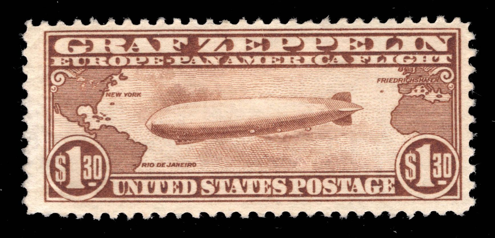 US Stamps # C14 Graf Zeppelin Mint OG H $450 LOT #29911 | United States ...