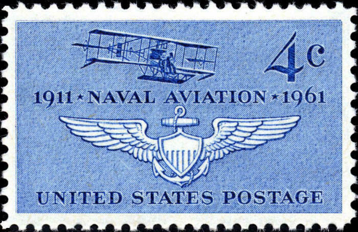 Scott #1185- 4 Cent Stamp Naval Aviation, Navy's 1st Plane & Wings ...