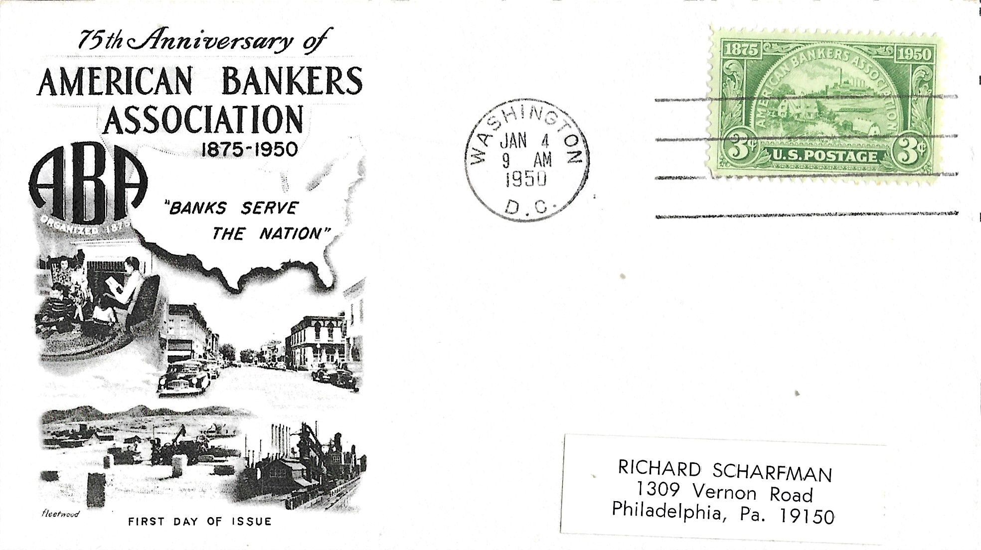 1950 FDC, #987, 3c American Bankers Association, Fleetwood | United ... 1950 FDC, #987, 3c American Bankers Association, Fleetwood | United ...