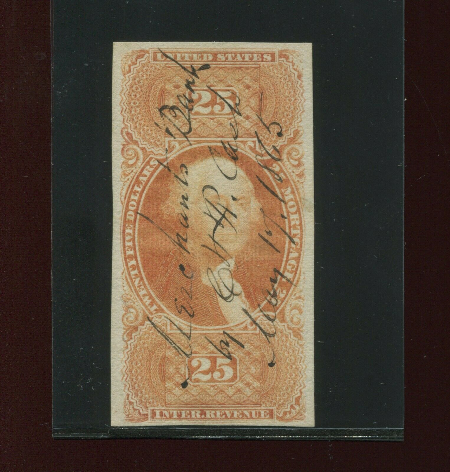 Scott R100a $25 Mortgage Rare Imperf Revenue Stamp (Stock R100-A2 ...