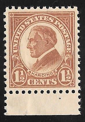 553 1 1/2 cents Harding, Yellow Brown Stamp mint OG NH EGRADED SUPERB ...