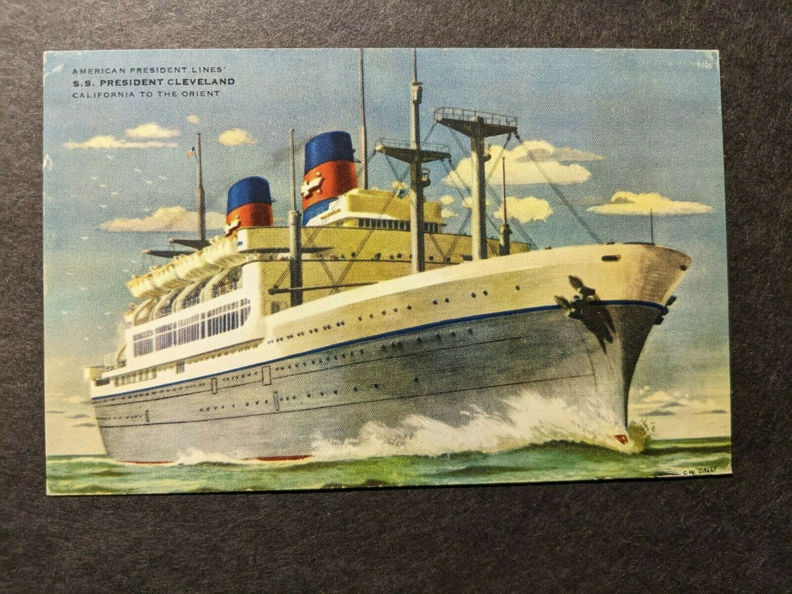Ship SS PRESIDENT CLEVELAND Naval Cover 1958 HONOLULU, HAWAII Postcard ...