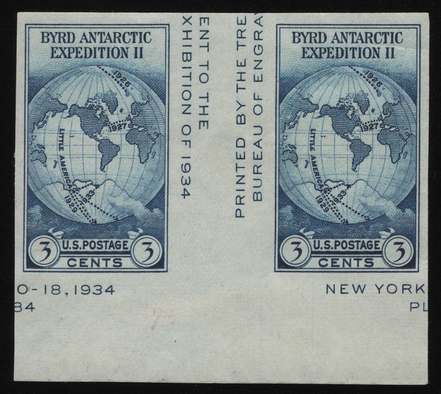 #768a 3c Byrd Expedition-Vertical Gutter Pair, Mint H NGAI *ANY 5 ...