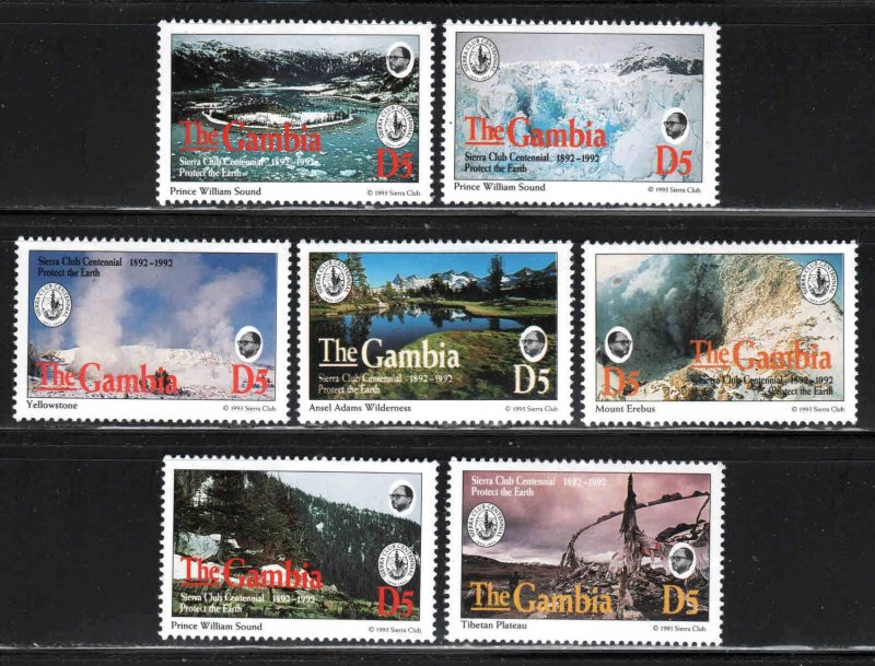 Gambia ~ Group of 7 Different "Sierra Club Stamps ~ Unused, HMR (1994 ...