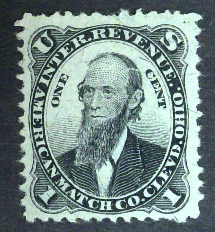 Scott #RO10b - 1c Black - Silk Paper - American Match Co. | United ...