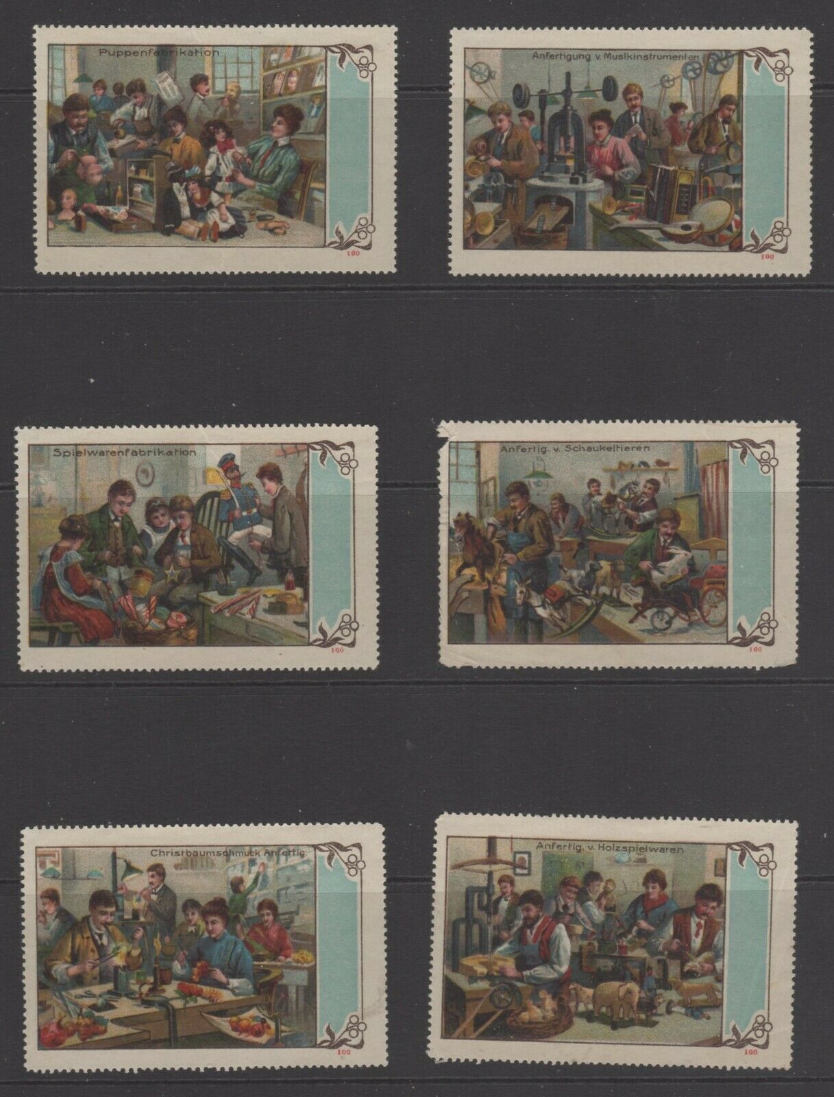 Germany - Complete Cinderella Vignette of 6 - Toy & Music Manufacturing ...