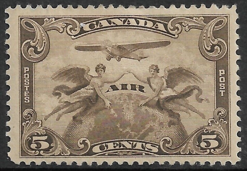 Canada Air Post Stamp - Scott #C1/AP1 5c Brown Olive OG MNH 1928 ...