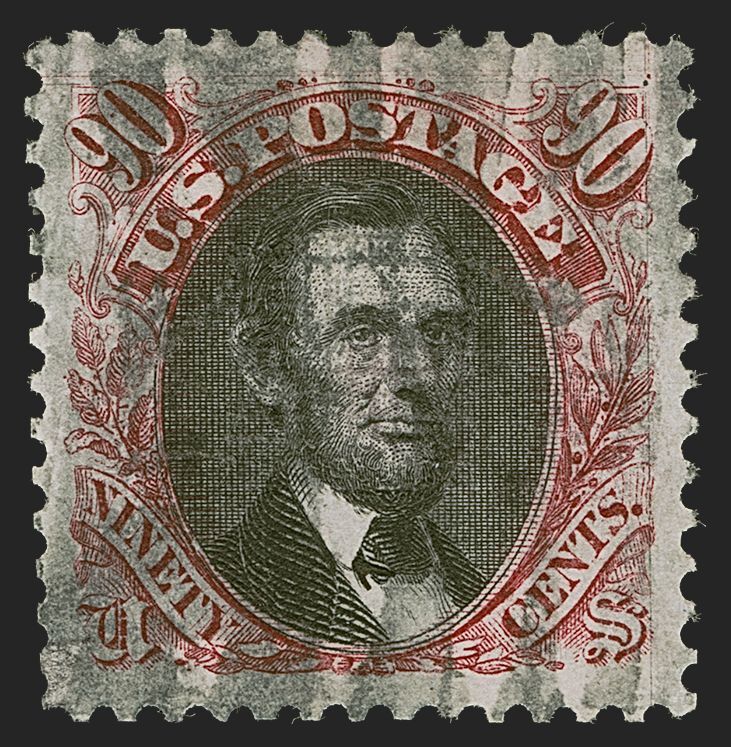 U.S. #122 Scott, 1869 Lincoln 90c Carmine & Black - 2023 - 1981 PF 95 ...