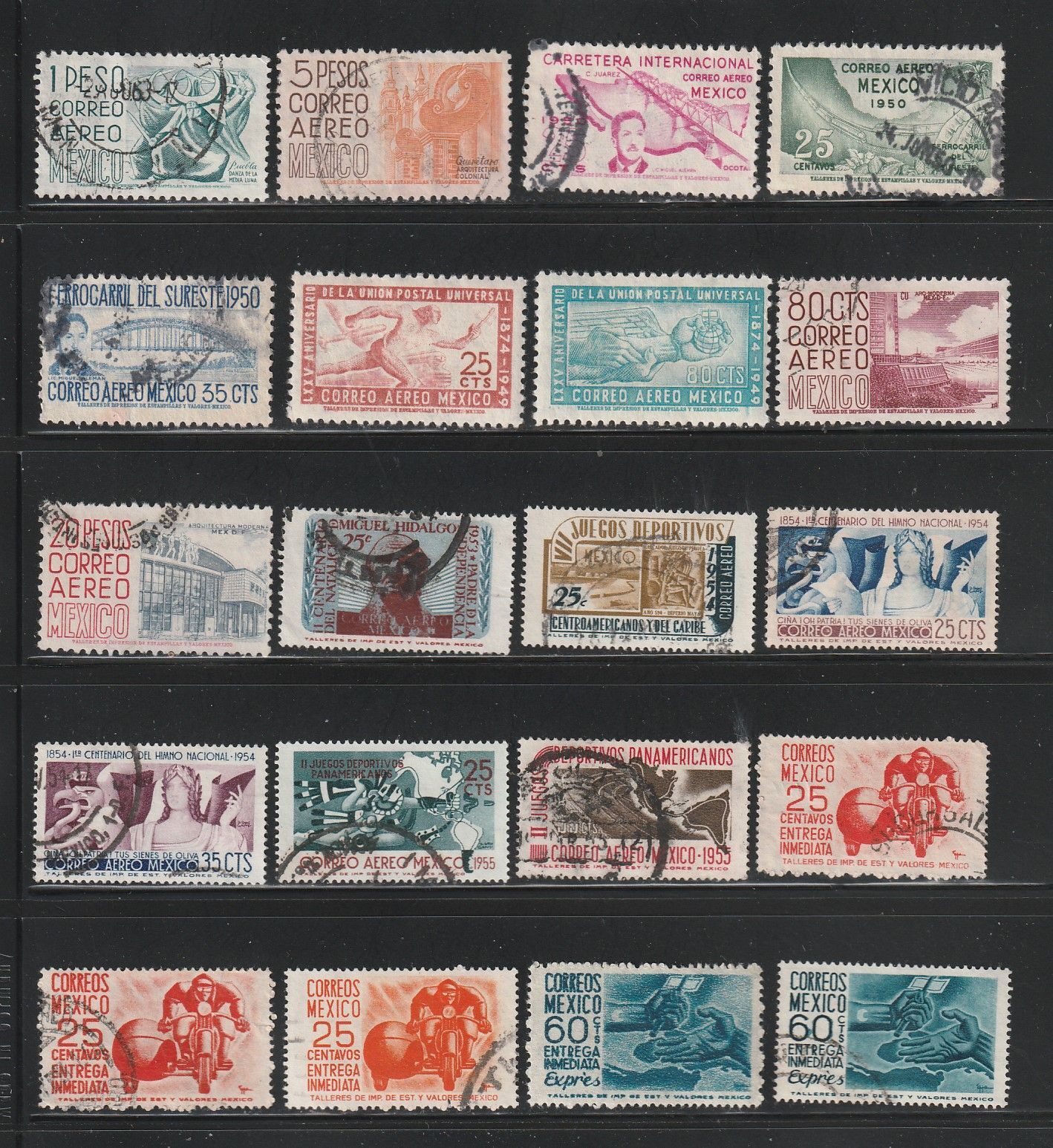 Mexico Collection A - 3 Scans - All the stamps are in the scans ...