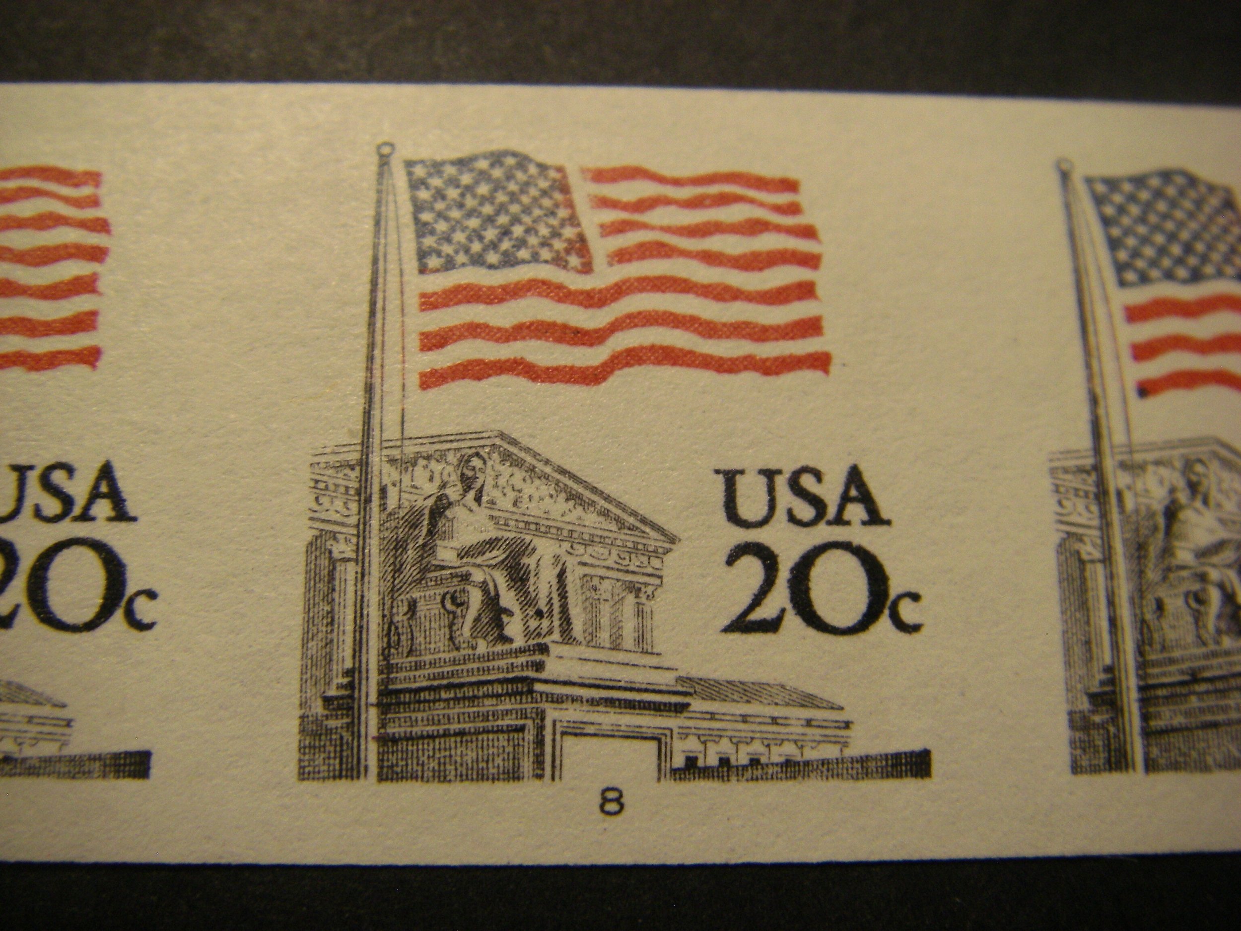 Scott 1895d, 20 cent Flag, IMPERF PNC5 #8, Post Office Fresh, CV $150 ...