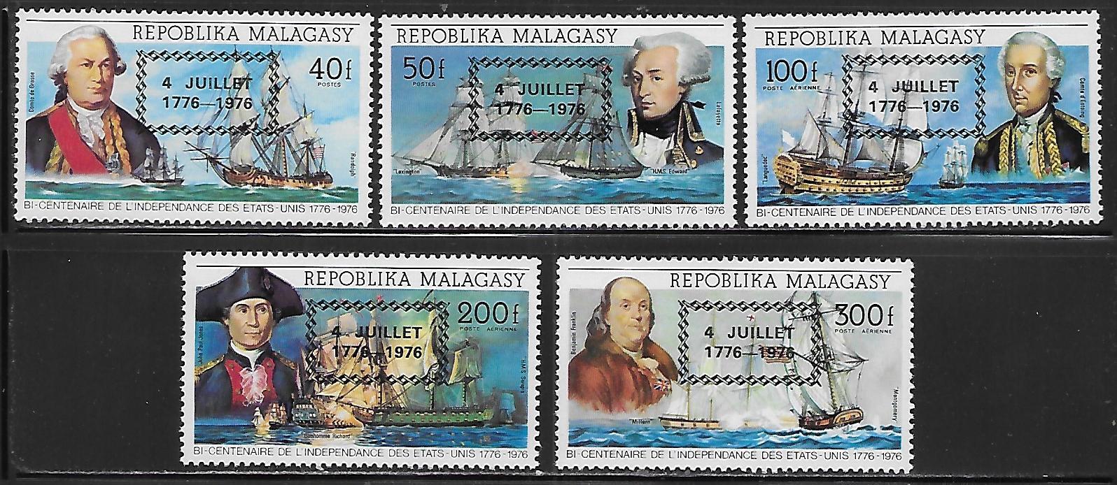 Malagasy Madagascar 564-565, C164-C167 US Bicentennial set and s.s. MNH ...