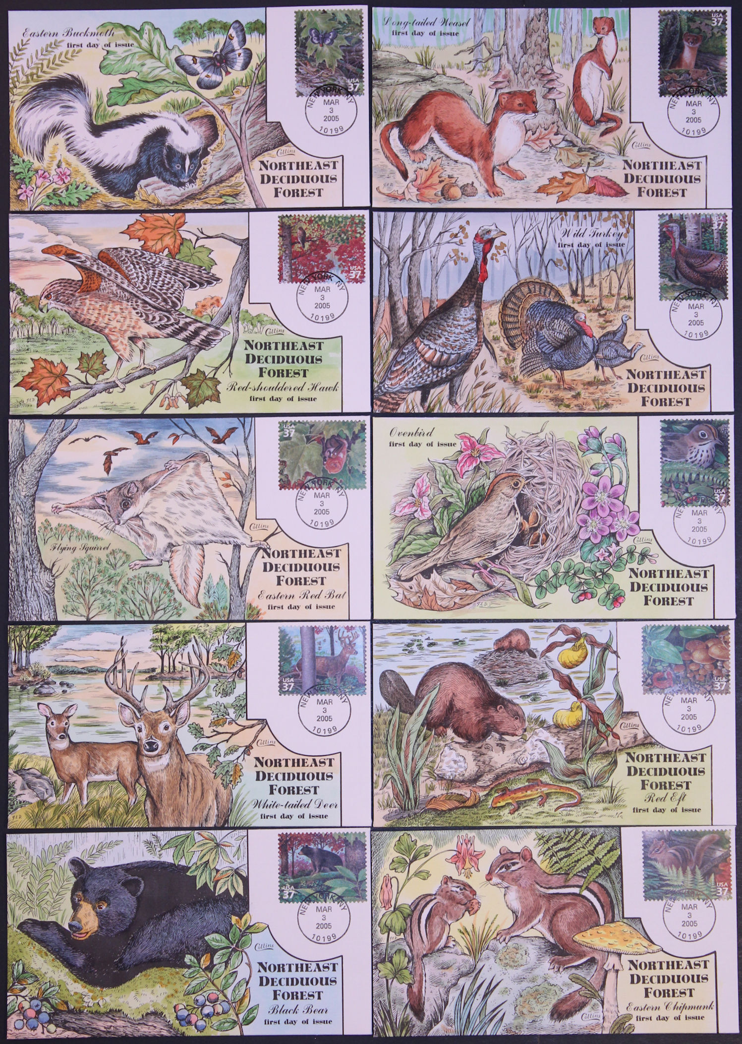 #3899 Northeastern Deciduous Forest Collins FDC Set | United States ...