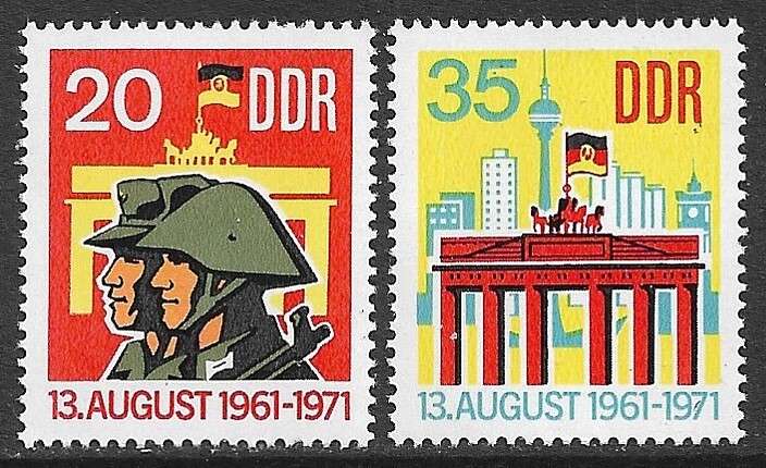 EAST GERMANY DDR 1971 Berlin Wall Set Sc 1316-1317 MNH | Europe ...
