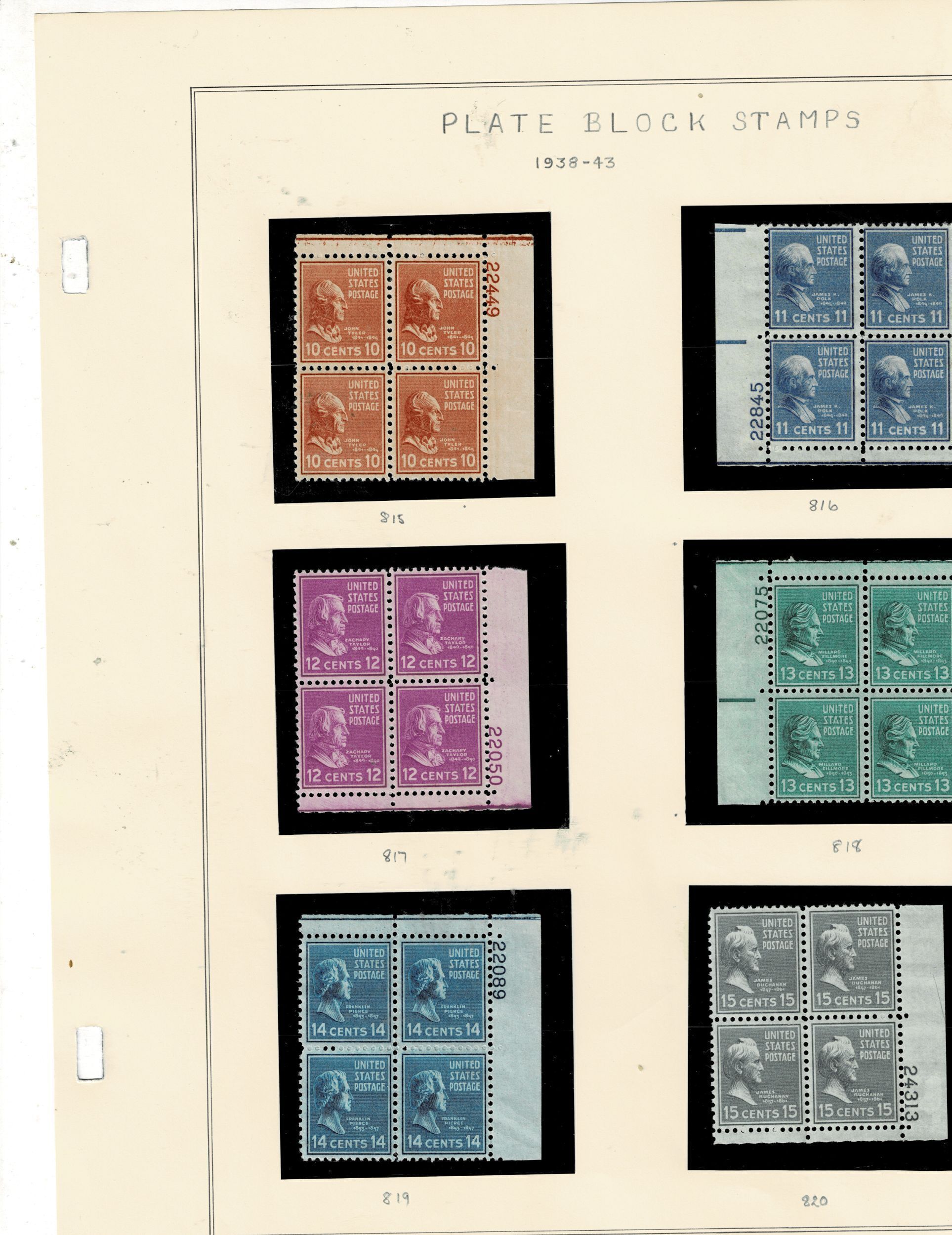 Presidential 1/2c - $5 US Postage Plate Blocks #803-34 VF MNH | United ...