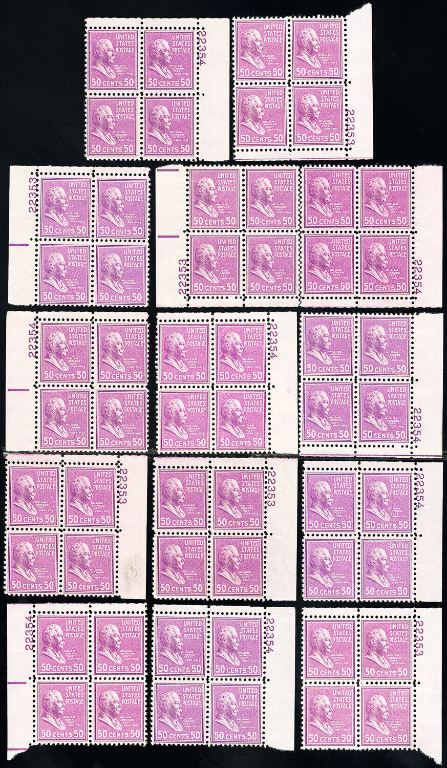 US Stamps # 831 MNH VF Lot Of 14 Plate Blocks Of 4 Scott Value $350.00 ...