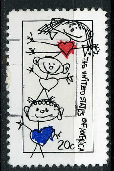 USA 1984 - Scott 2104 used - 20c, Family Unity, stick figure | United ...