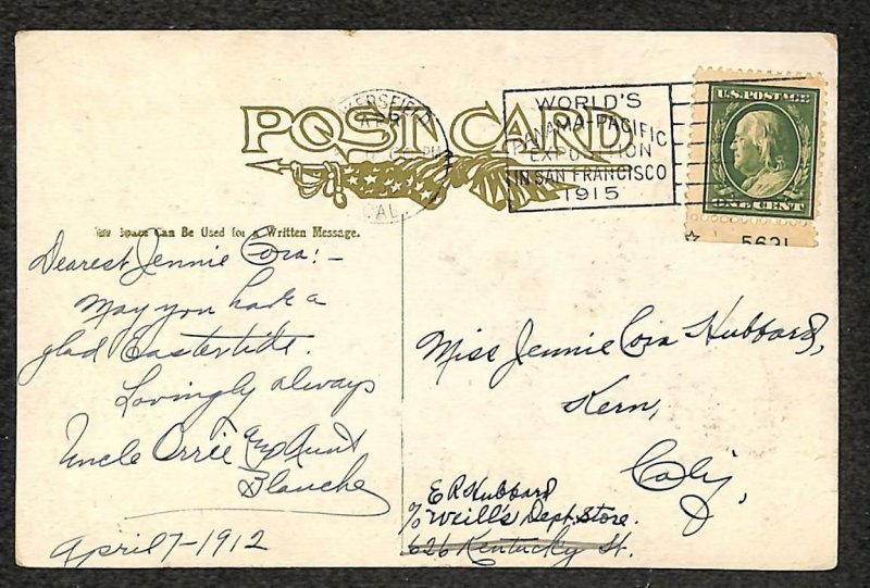 Scott #374 Stamp Plate NO 5631 Star Panama Pacific Cancel Easter ...