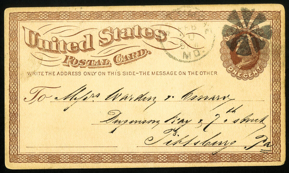 US Stamps # UX1 Cut Square Used XF | United States, Postal Cards Stamp ...