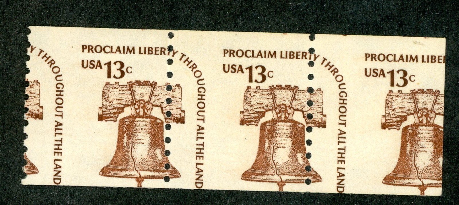 US Sc#1618 EFO Liberty Bell Srtip With Dramatic Perf Shift MNH | United ...