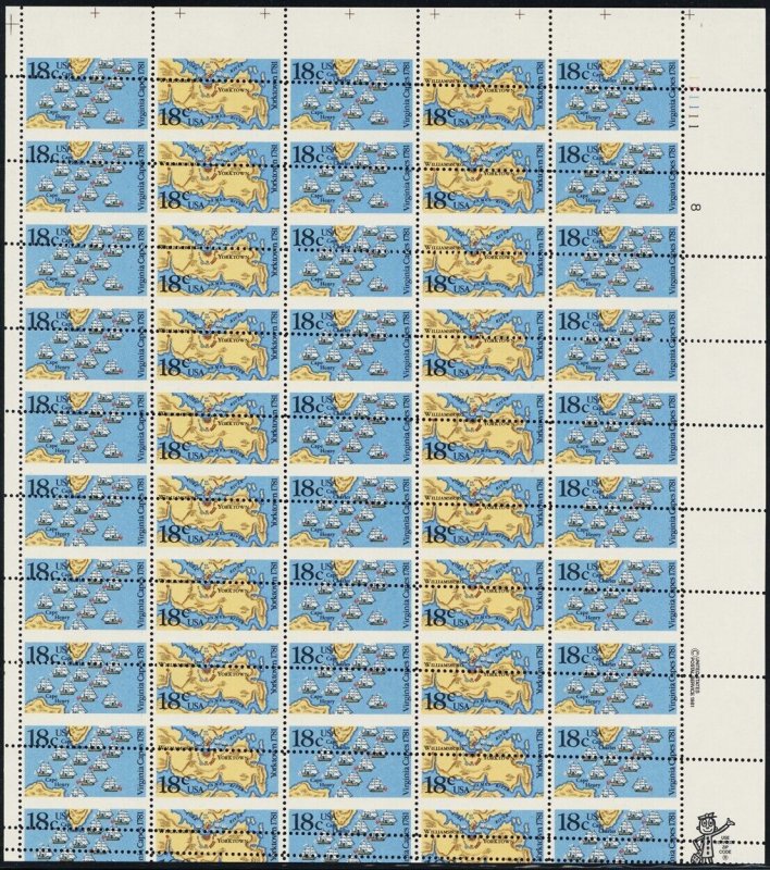 1938a, RARE Misperforated Sheet of Fifty Error Stamps W/Markings ...