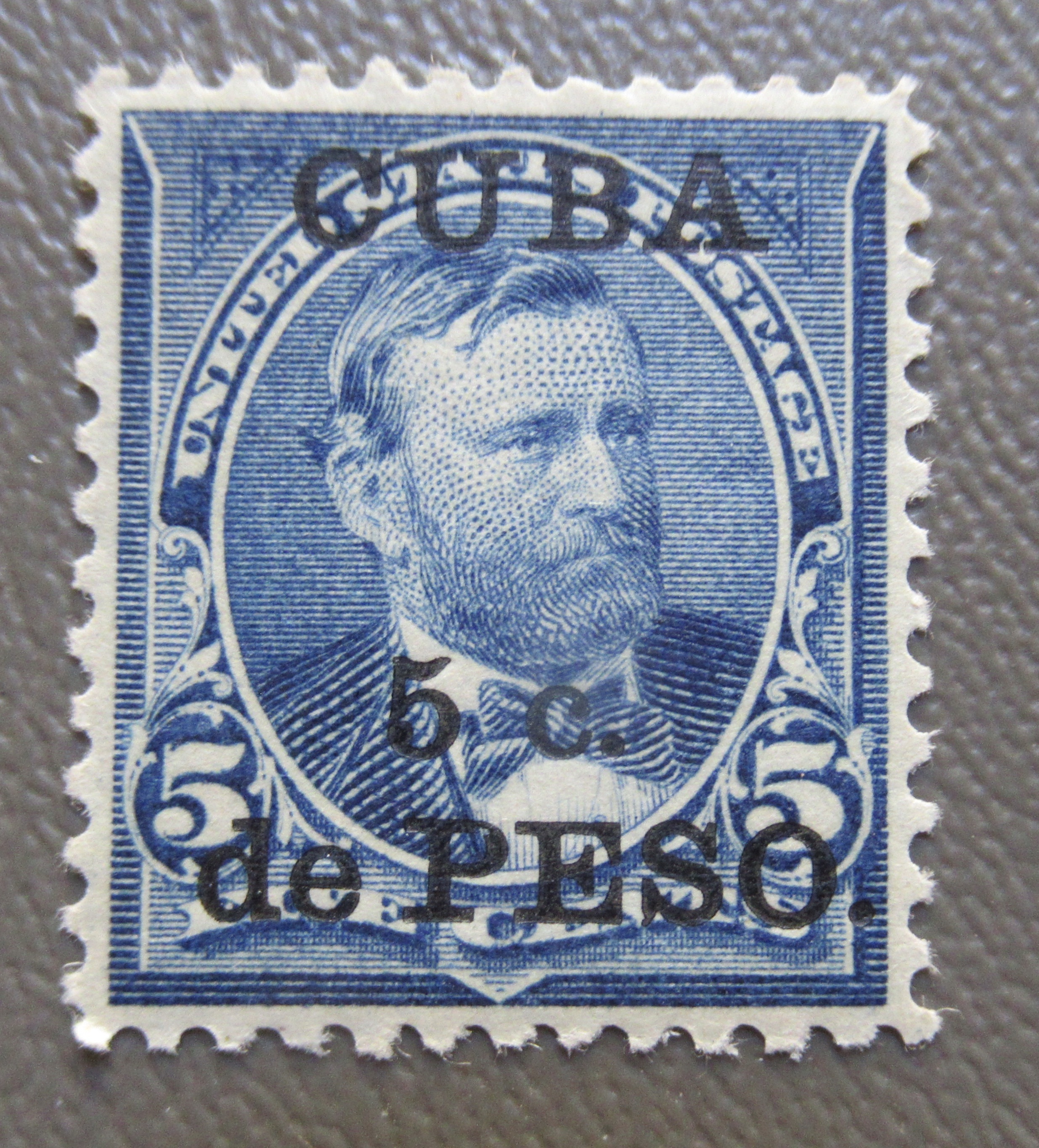 Cuba 5¢ Stamp Overprint #225. MH Sparse Gum | Caribbean - Cuba, General ...
