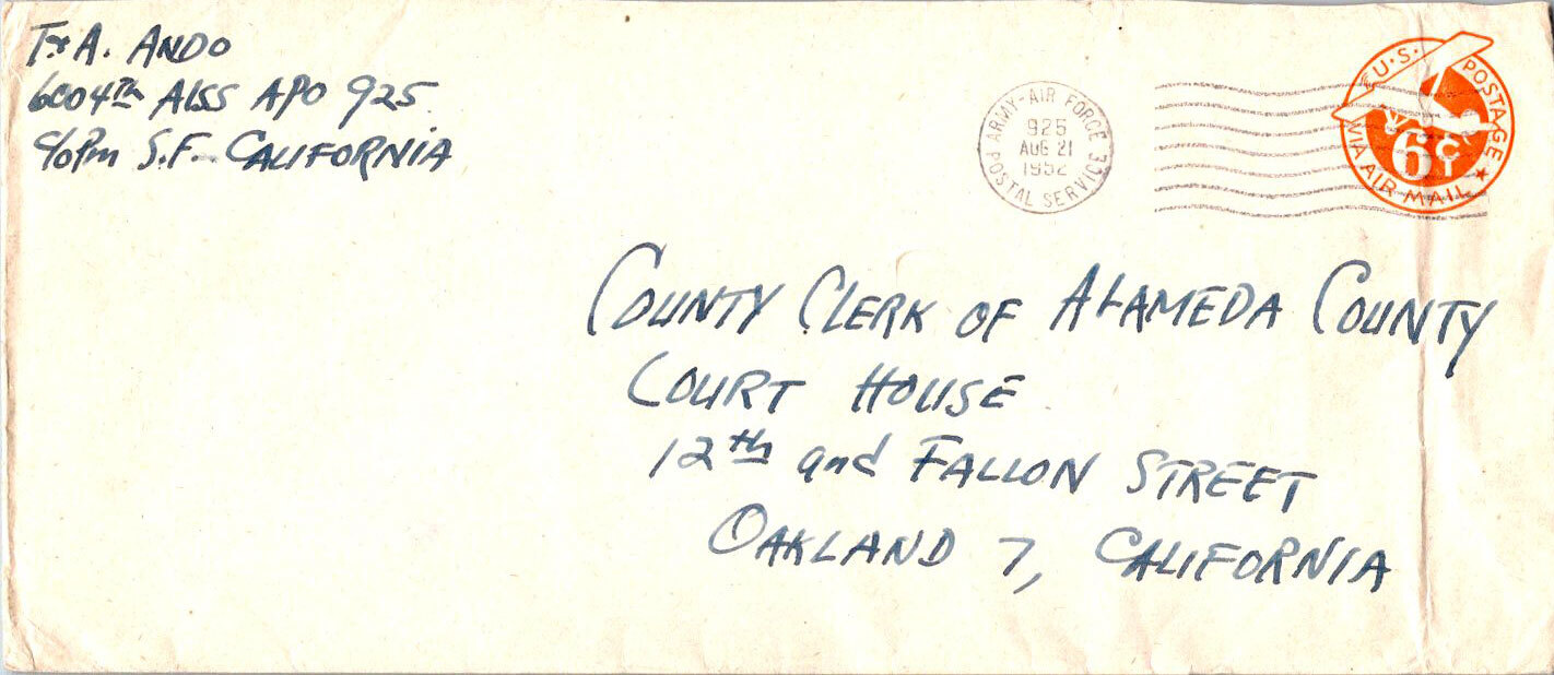 United States A.P.O.'s 6c Monoplane Air Envelope 1952 Army-Air Force ...