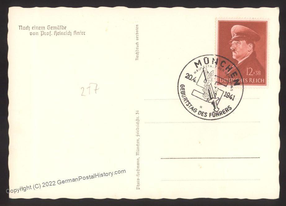 3rd Reich Germany 1940 Adolf Hitler Portrait Hoffmann 21 Propaganda ...