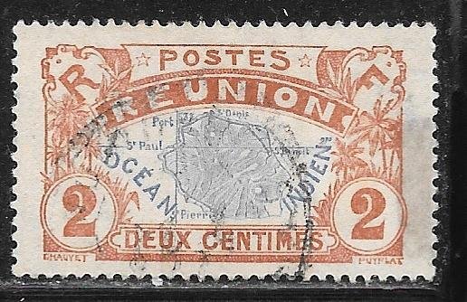 Reunion 61: 2c Map of the island, used, F-VF | Europe - France ...