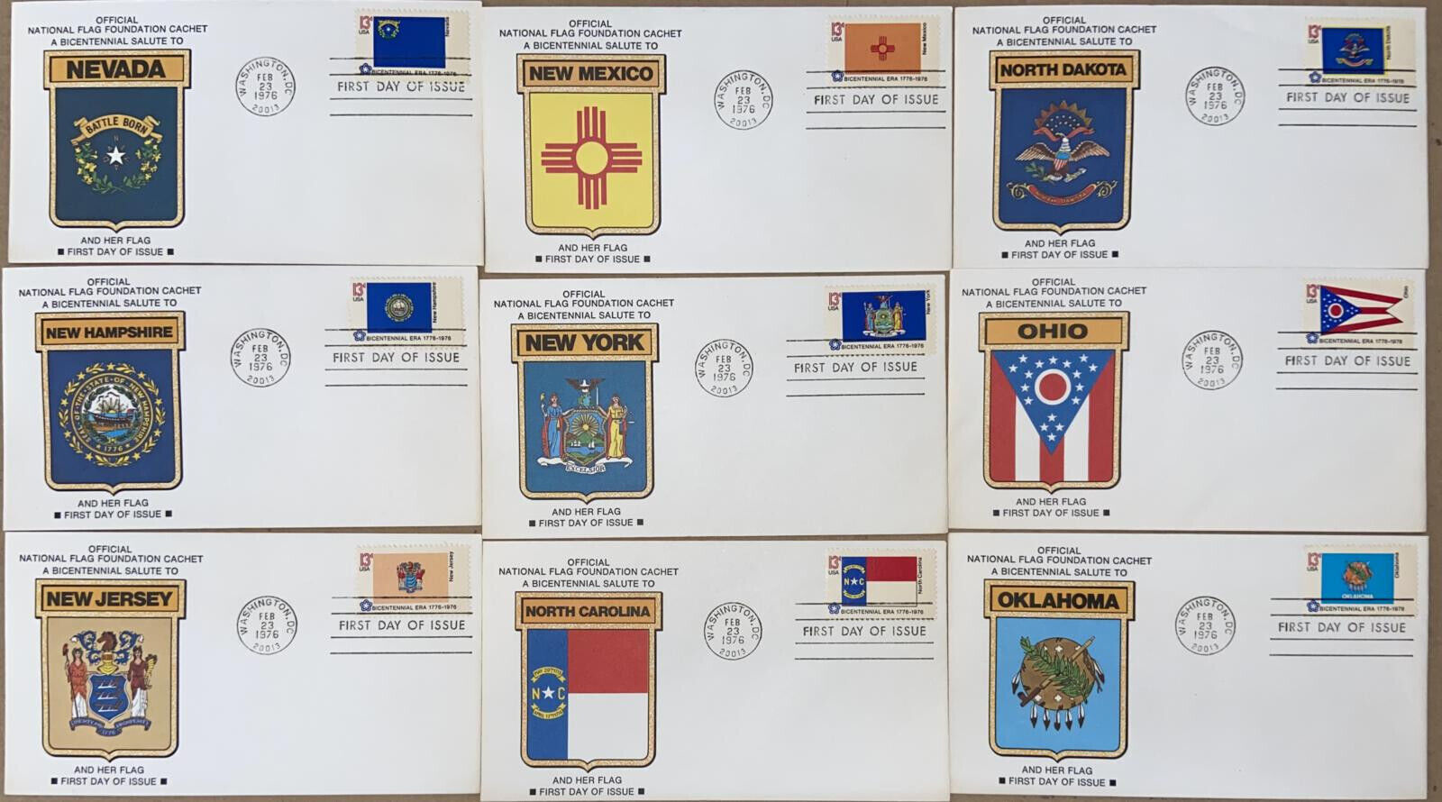 1976 Great SET 50 Diff. States Fdcs National Flag Foundation & Text ...