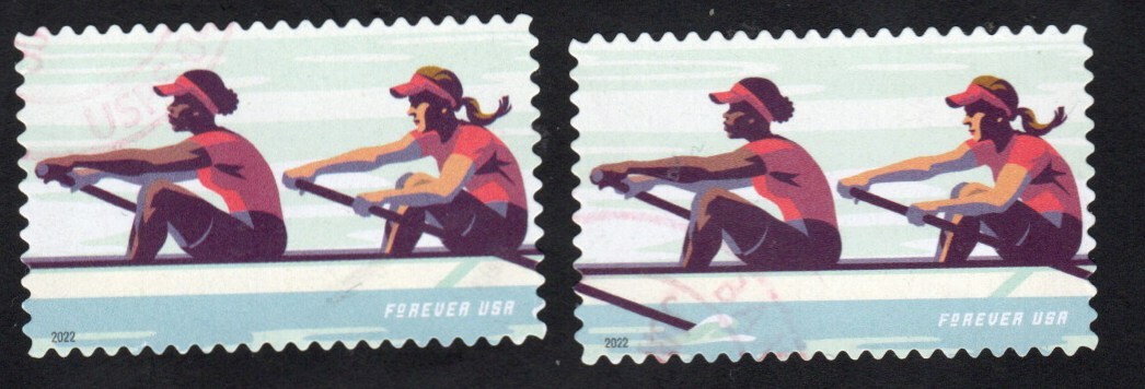 SC# 5694-5695 - (58c) - Women's Rowing red shirt - Used - Pair Off ...