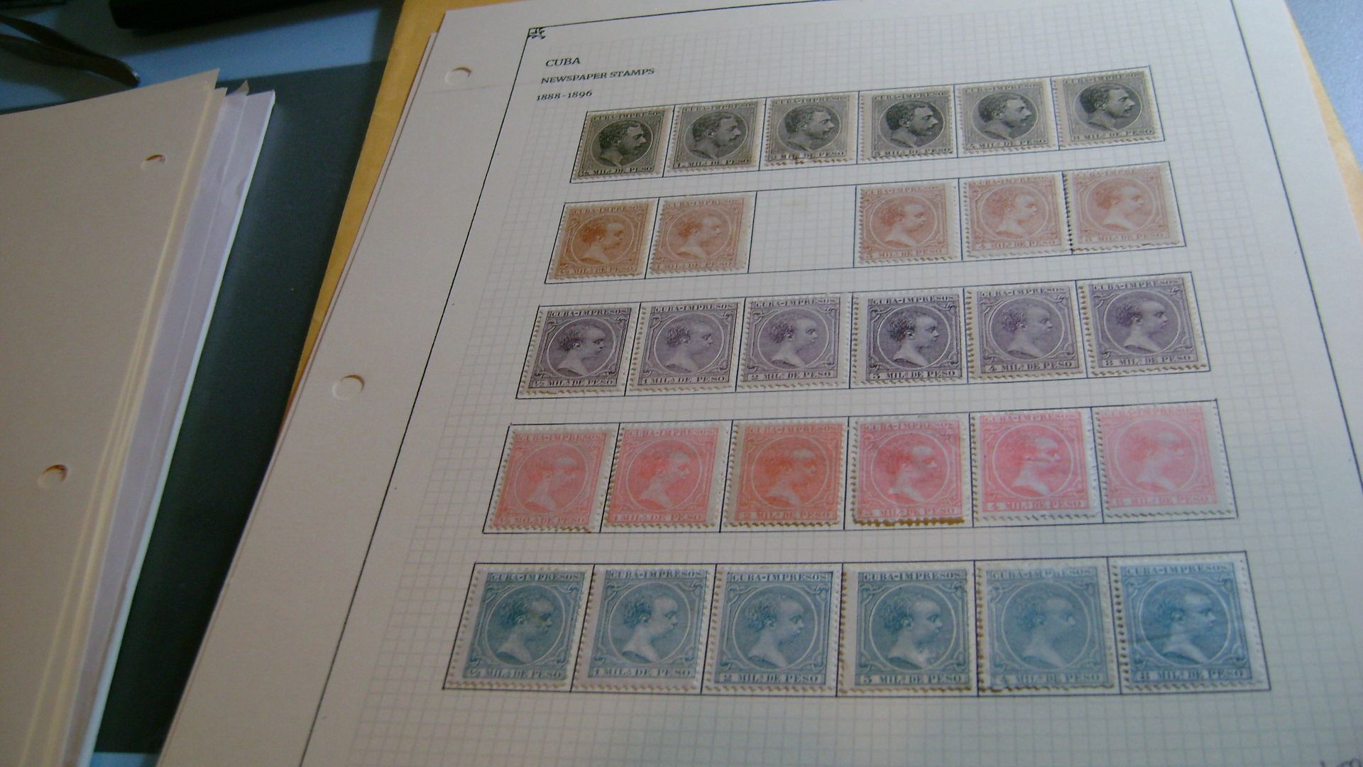 Cuba-(1888)-Lot of 29-Stamps on Album Page-Mh -Scott Catal. Value $ 100 ...