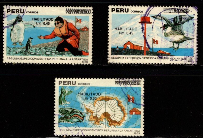 Peru - #1005 - #1007 Peruvian Antarctic Expedition set/3 - Used ...