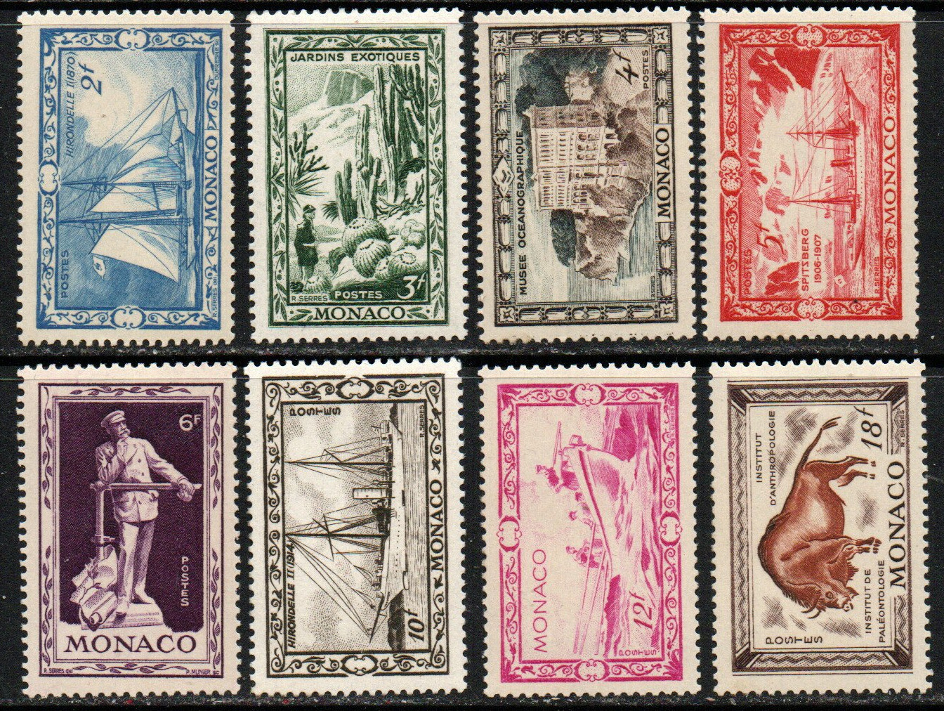 Monaco Sc #237-244 Mint Hinged | Europe - Monaco, General Issue Stamp ...