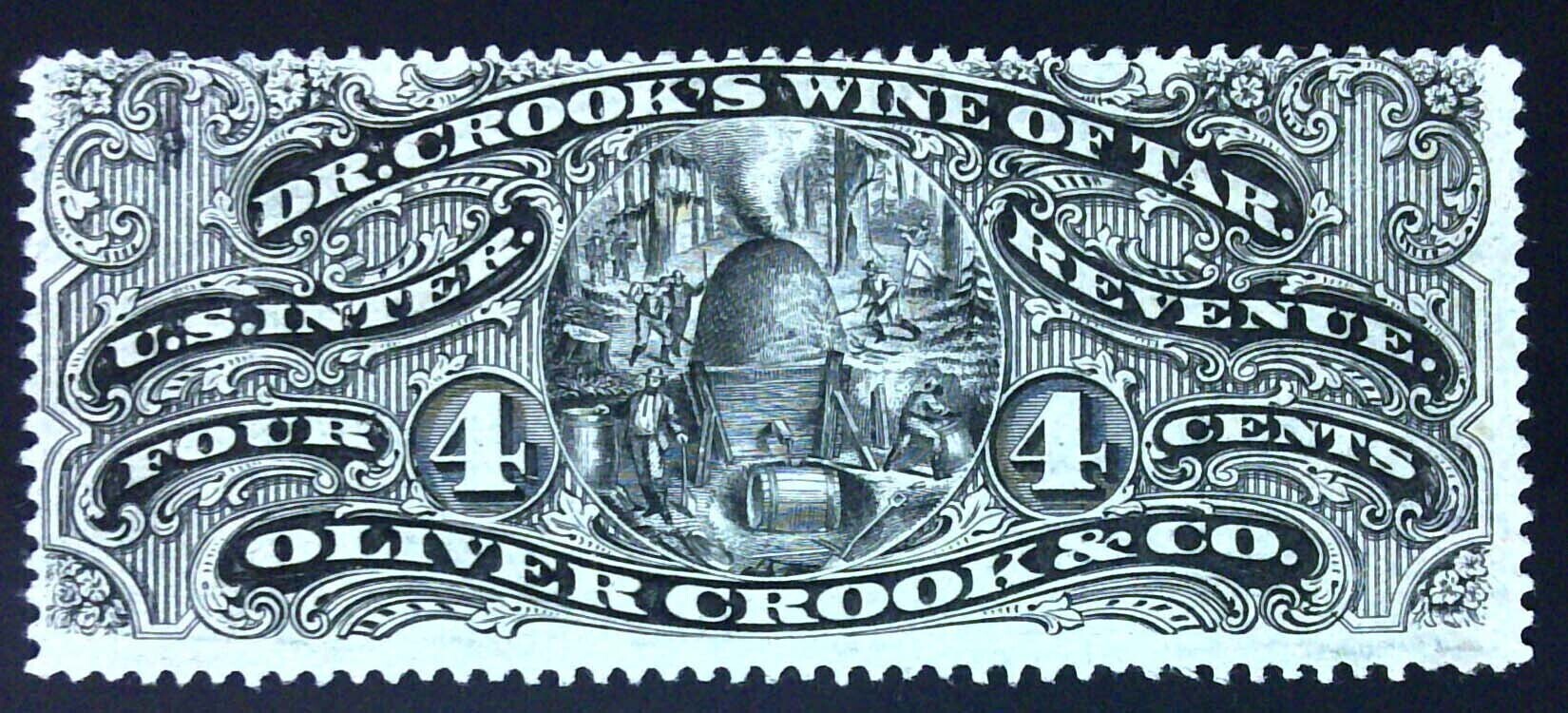 Scott #RS65e - 4c Black - Experimental Silk Paper - Oliver Crook & Co ...