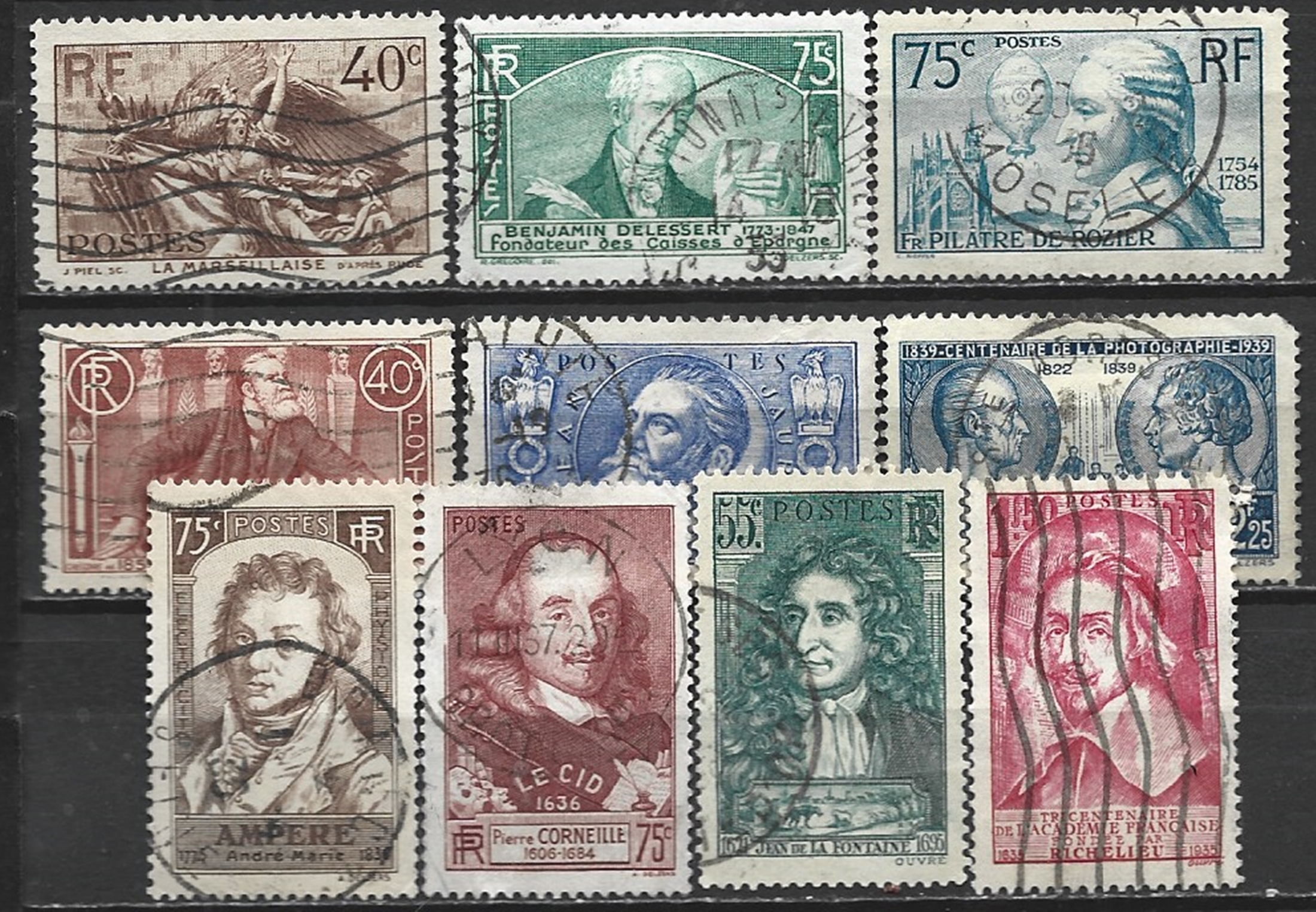 Collection LOT 21508 France 10 Stamps 1935+ Cv+$25 | Europe - France ...