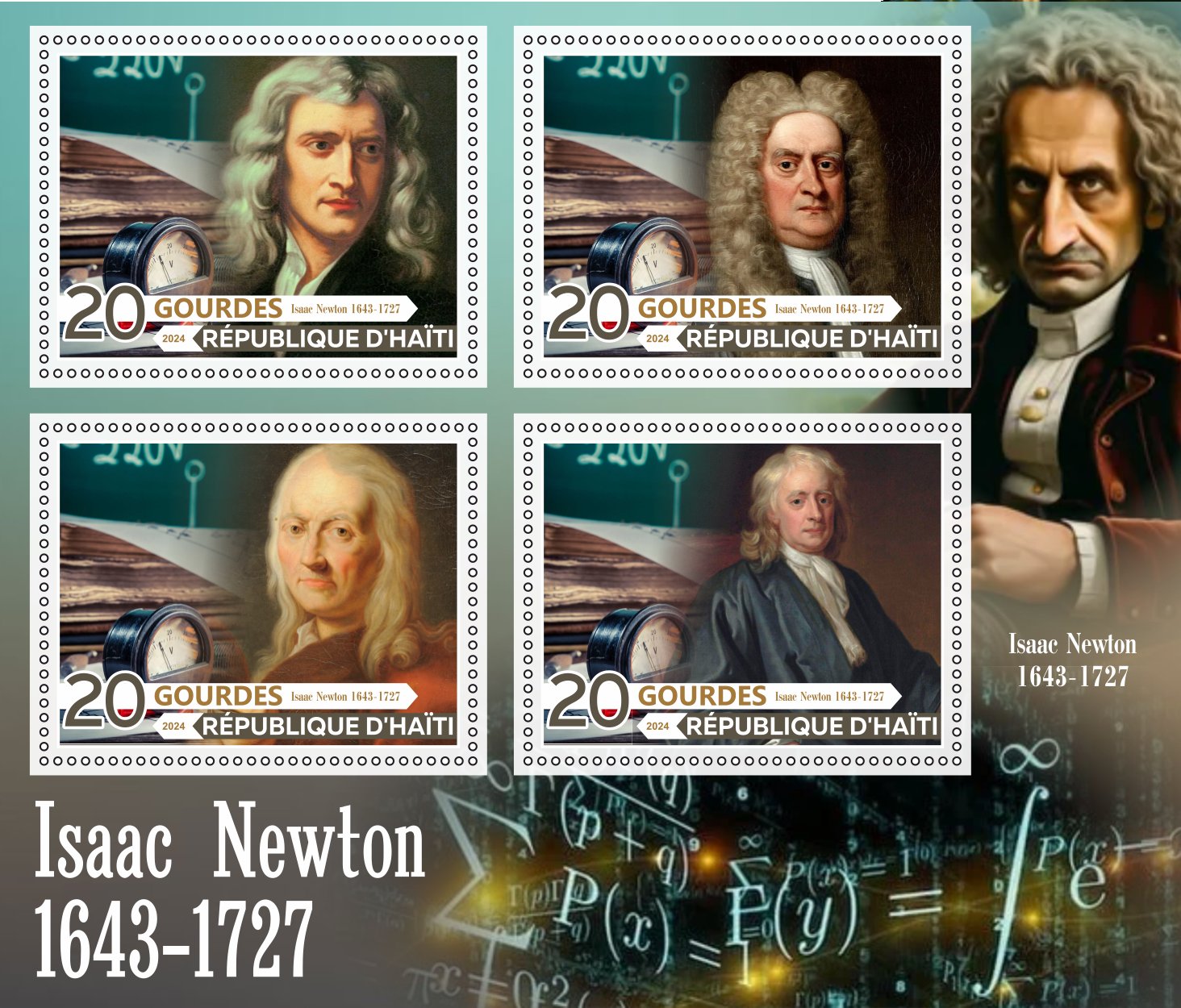 Stamps. Isaac Newton 2024 year, 1+1 sheets perforated NEW | Africa ...