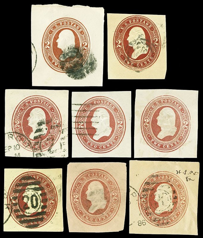 Scott U260, U261, U277, U278, U279, U281 2c Cut Squares Used Cat $18 ...