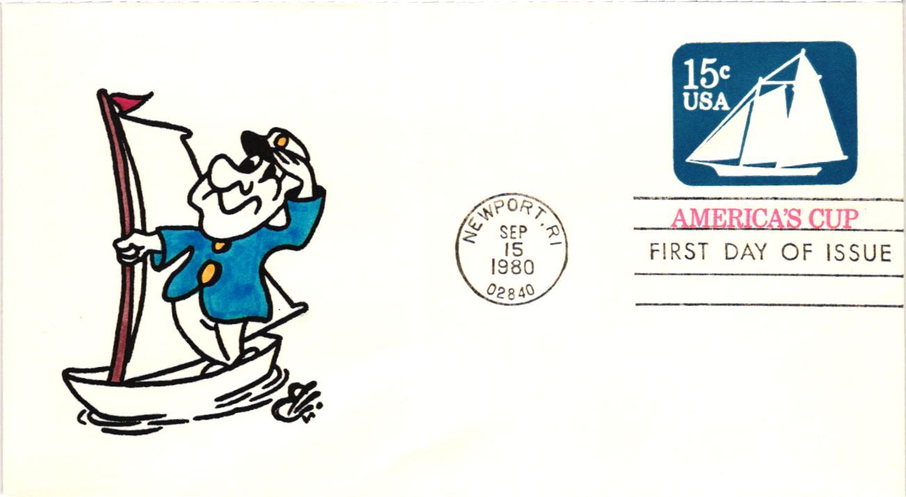 #U598 America’s Cup Stamped Envelope – Ellis Animated Cachet | United ...