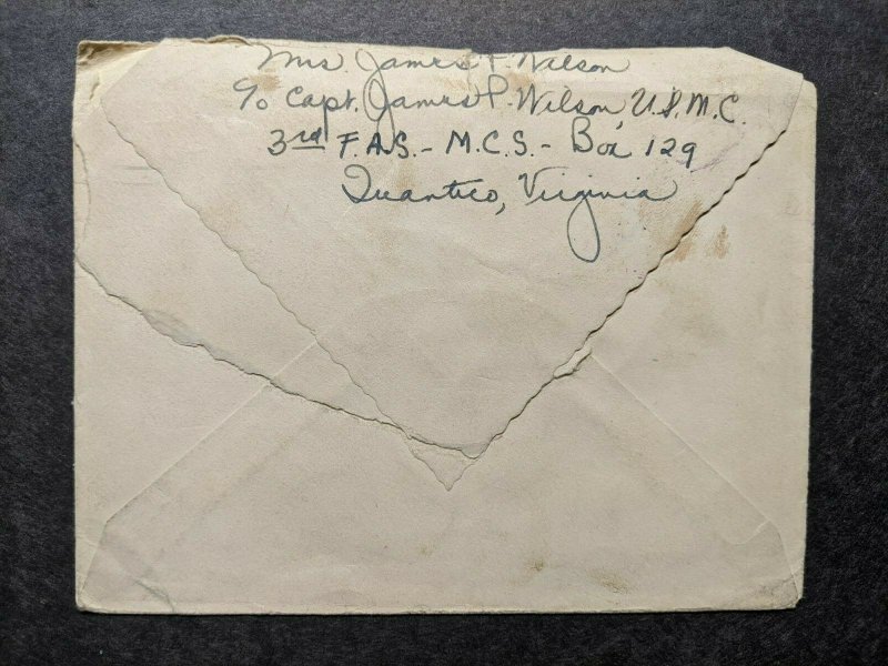 APO 19095-B USMC 3rd FAS-MCS QUANTICO, VA 1945 WWII Army Cover Soldier ...