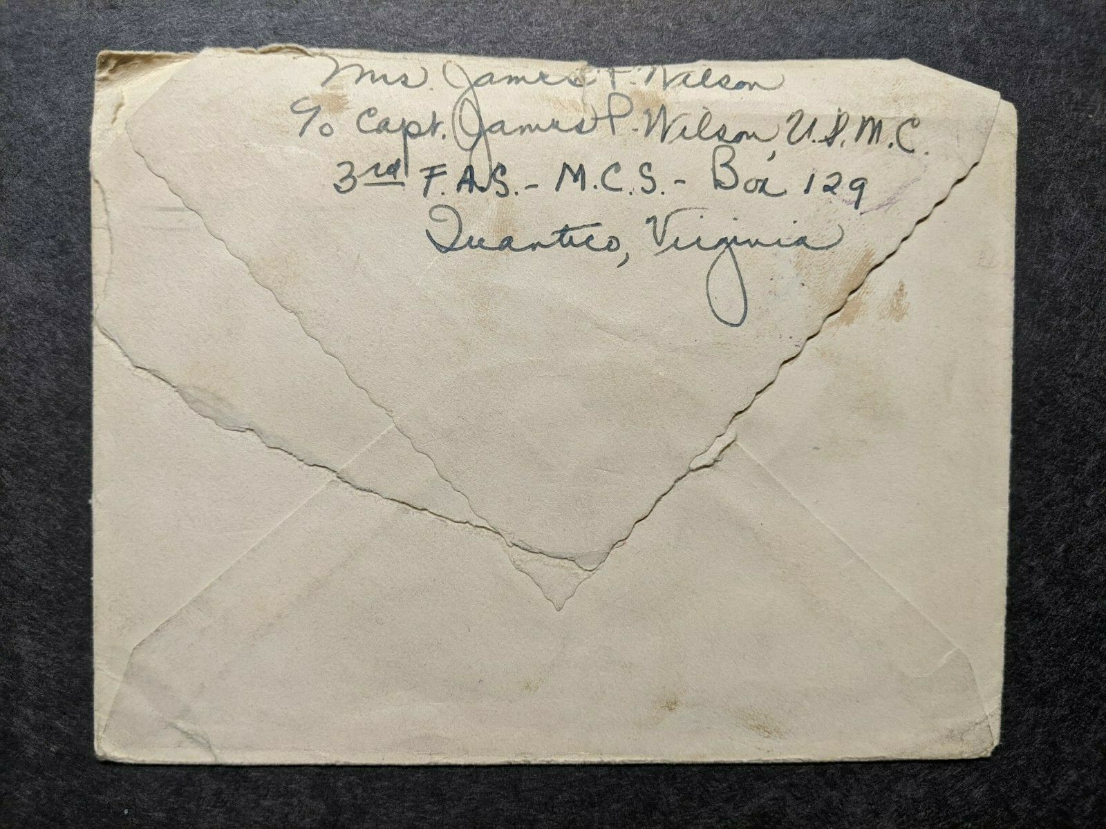 APO 19095-B USMC 3rd FAS-MCS QUANTICO, VA 1945 WWII Army Cover Soldier ...