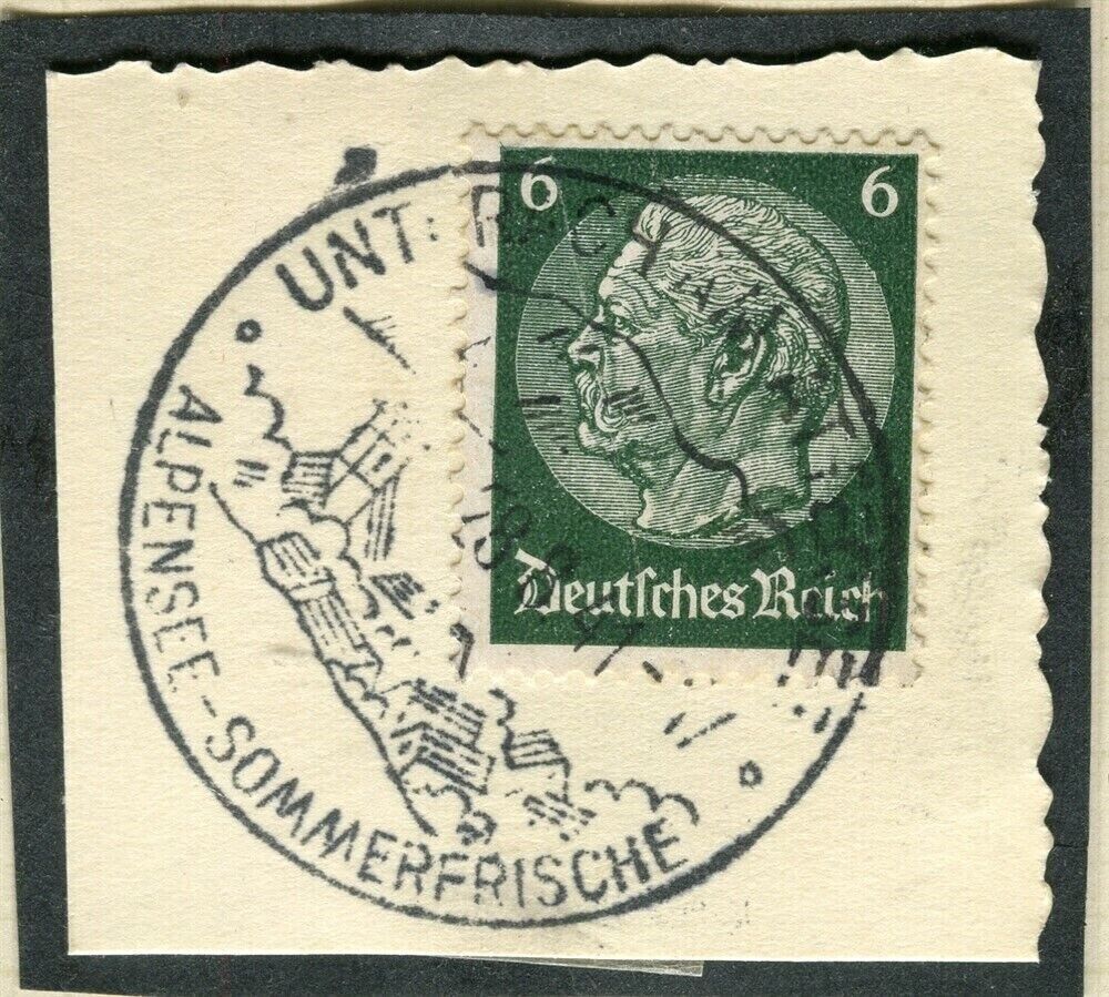 GERMANY; 1930s early Hindenberg issue used Full Special POSTMARK PIECE ...