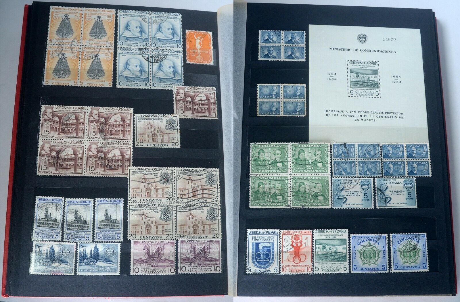 COLOMBIA Postage Latin America Stamps Block Sheet Collection Album USED ...