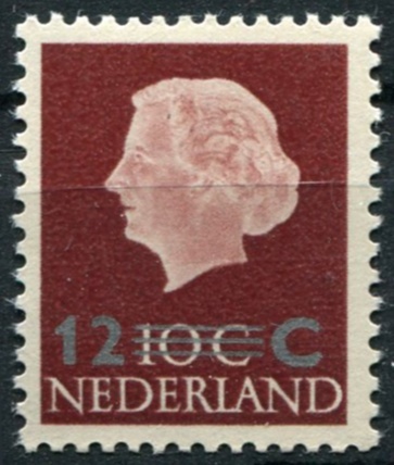 Netherlands Sc#374 MNH, 12c on 10c dp brn pur, Queen Juliana - 1958 ...