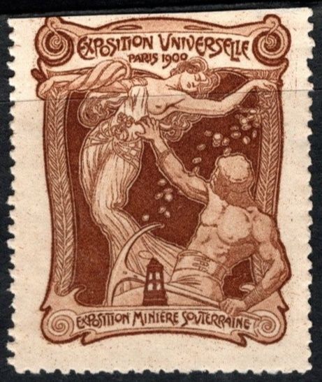 1900 France Poster Stamp Paris Universal Exhibition World Tour Panorama ...